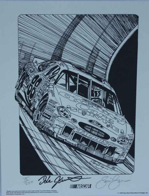 Dale Jarrett Set Of 3 Numbered Lithograph's Prints One Autographed by ...