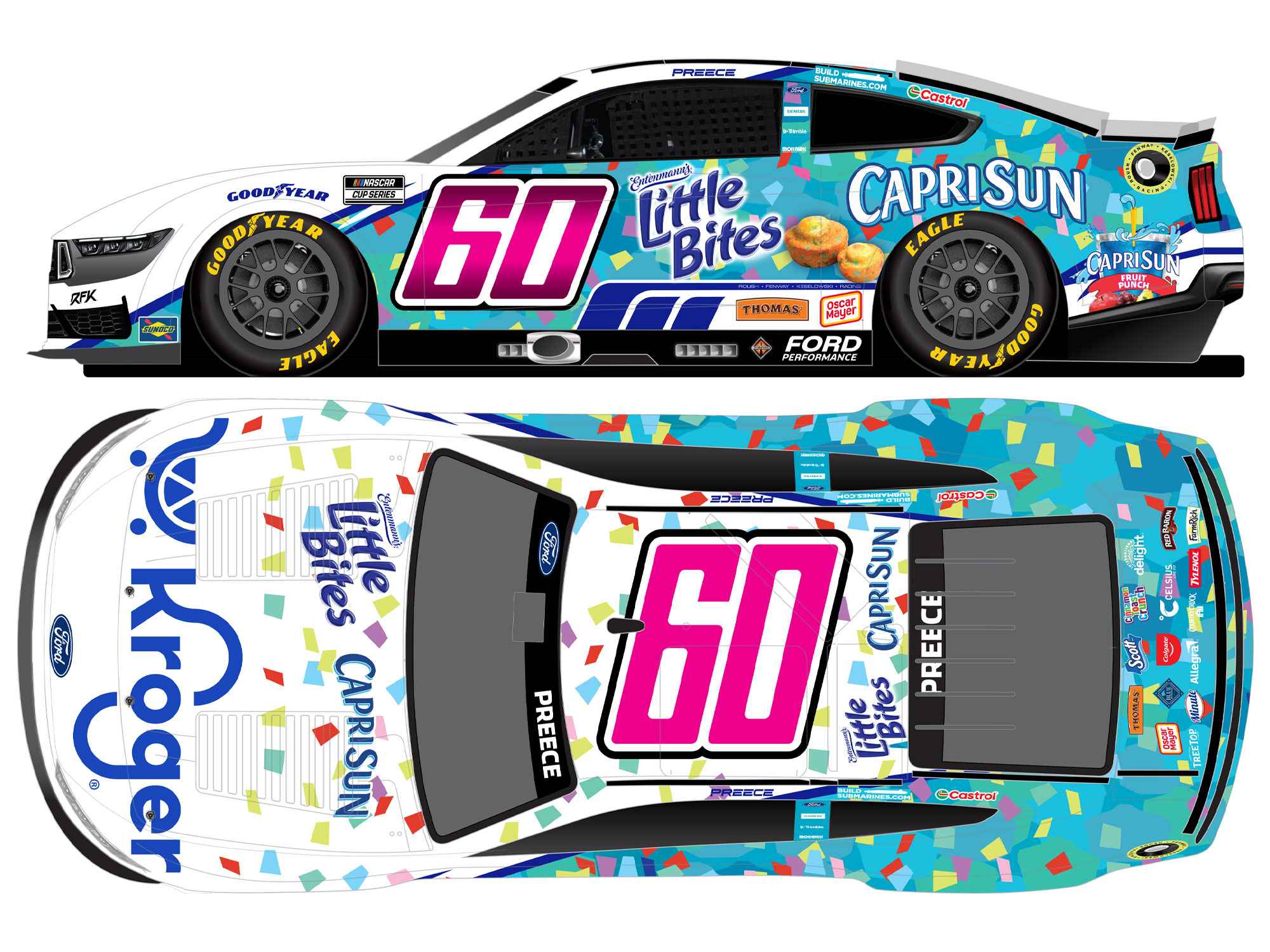 Ryan Preece 2025 Kroger/Little Bites/Capri Sun 1:64 Nascar Diecast